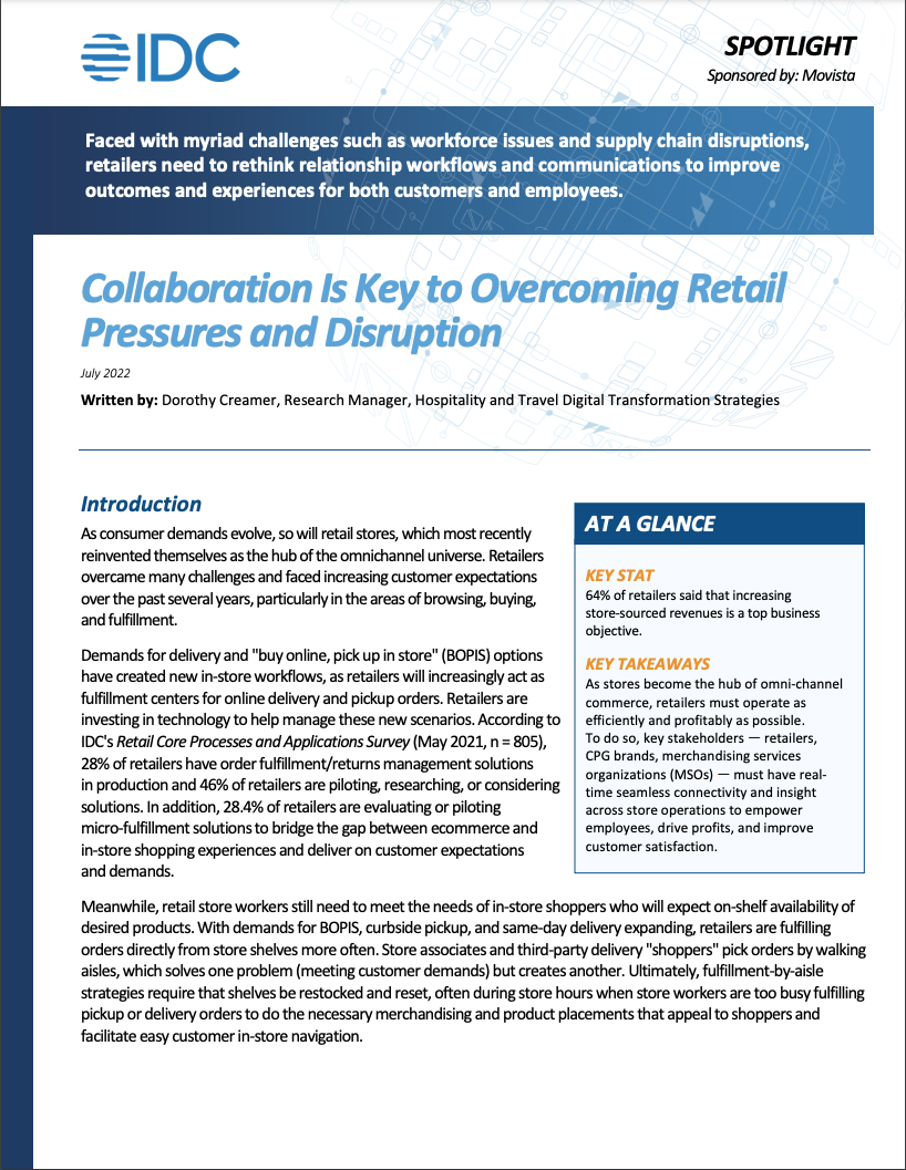 IDC RETAIL INSIGHTS: COLLABORATION IS KEY TO OVERCOMING RETAIL ...